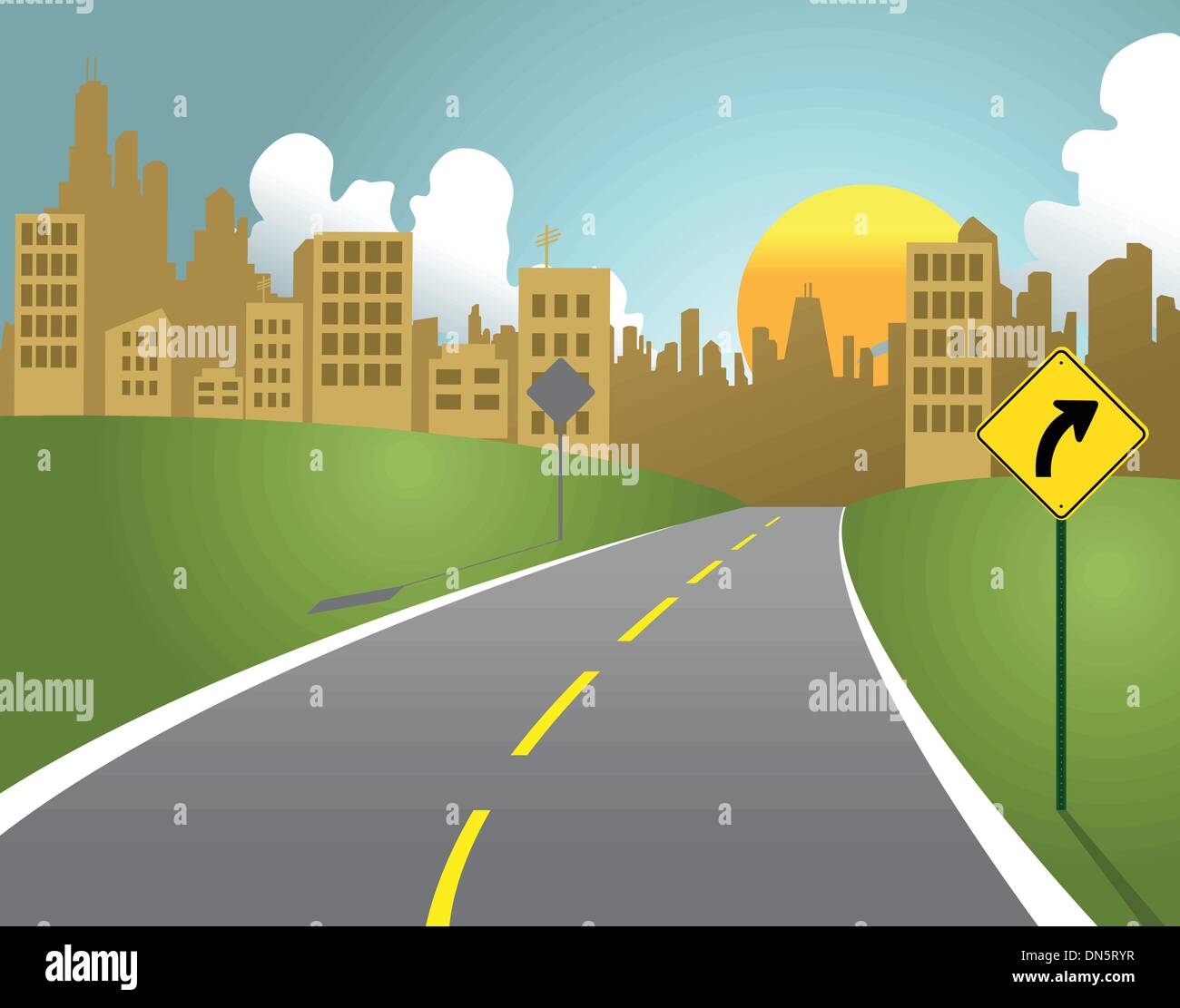 City street with painted image Stock Vector Images - Alamy