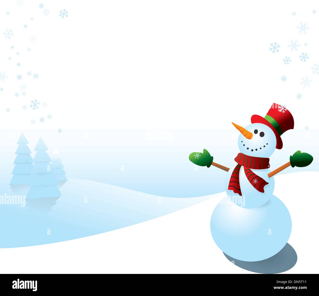Snowman (White Snow Background Stock Vector Image & Art - Alamy