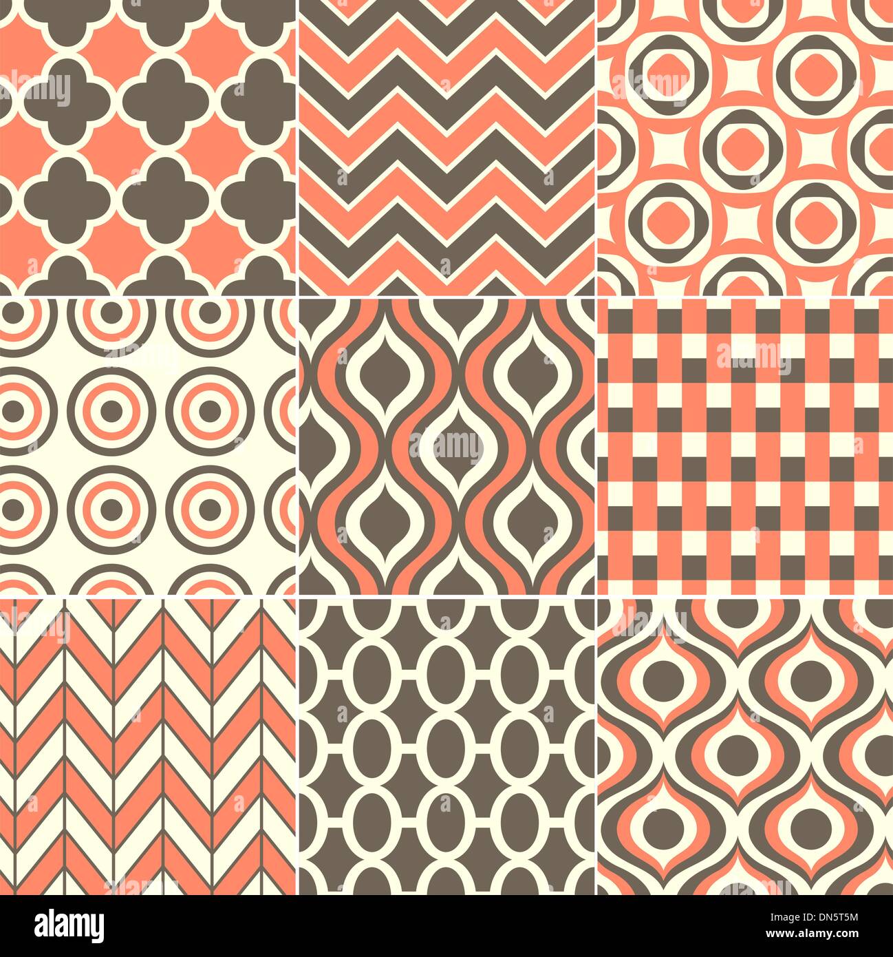 seamless orange retro pattern Stock Vector Image & Art - Alamy
