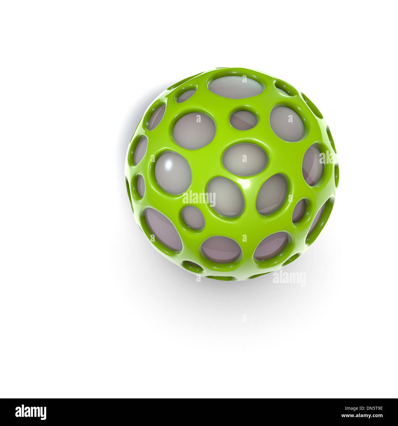 3d green techno ball on a white background Stock Photo - Alamy