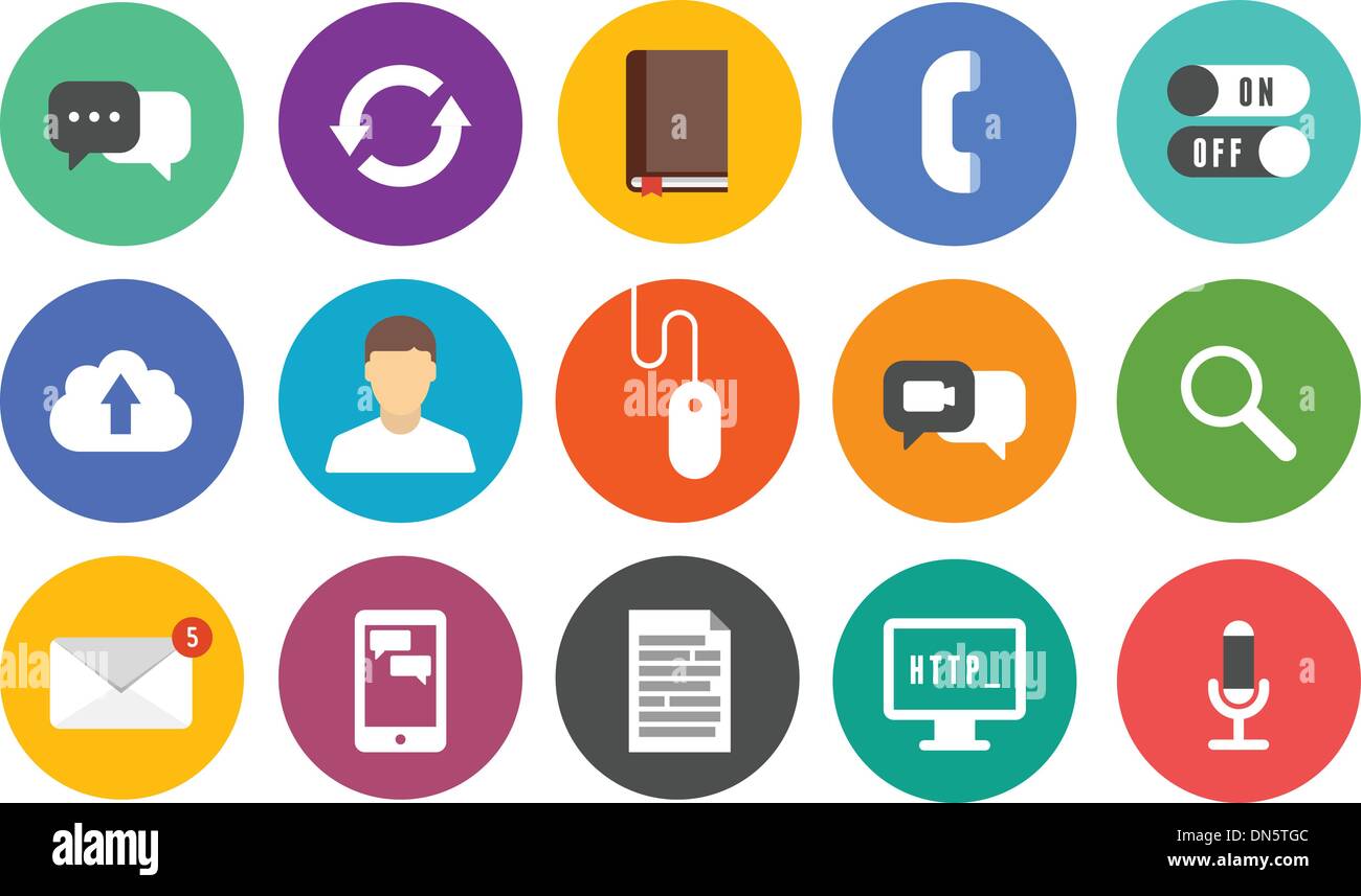 Set icons modern cloud hi-res stock photography and images - Alamy