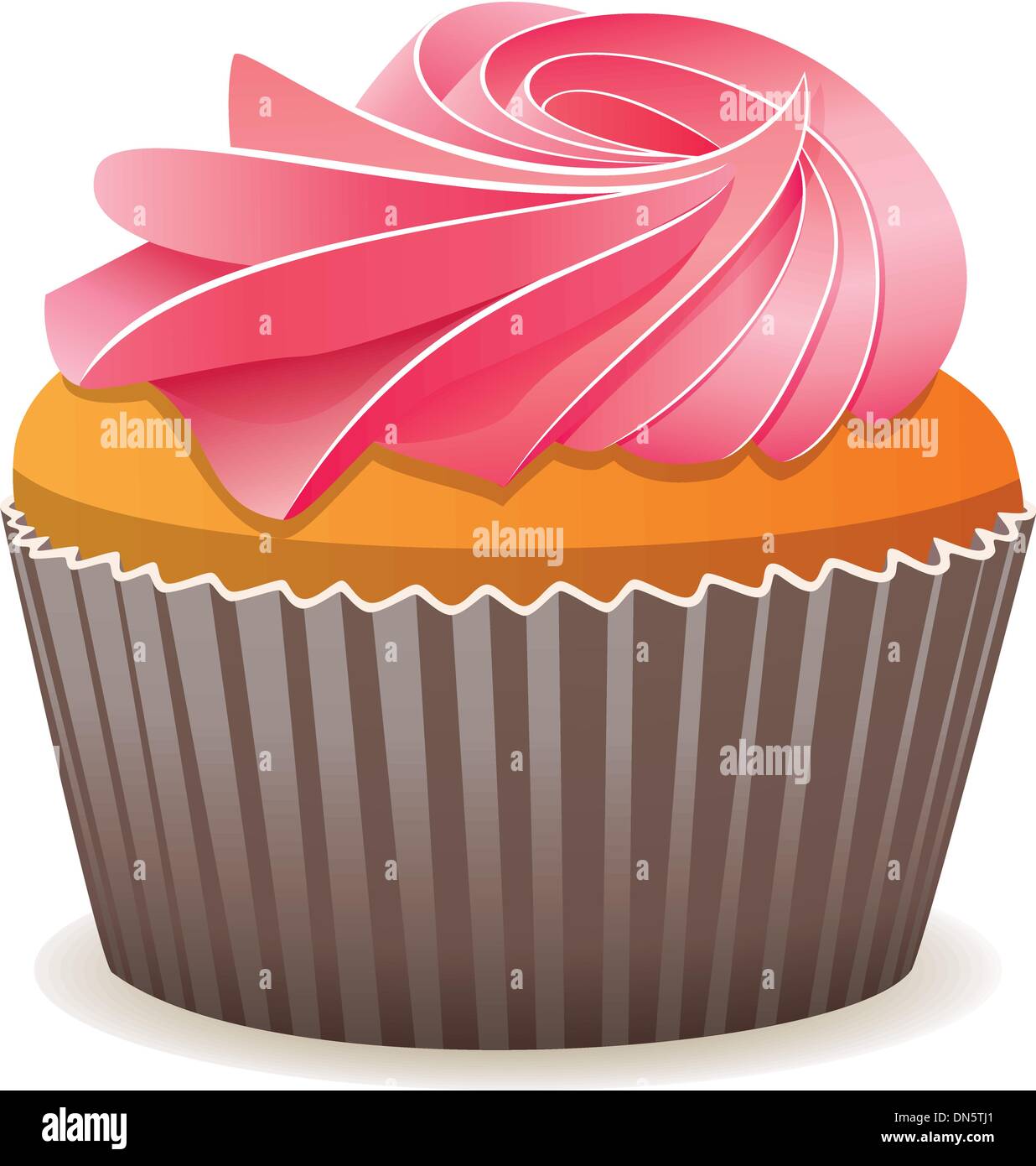 vector cupcake with pink cream Stock Vector Image & Art - Alamy