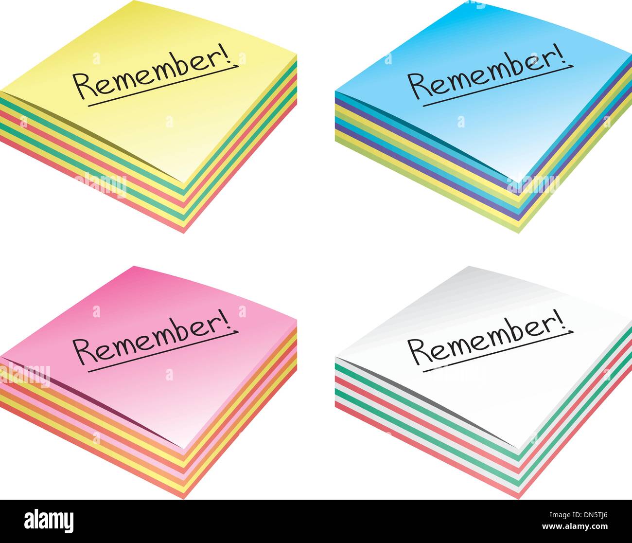 vector paper note cubes Stock Vector Image & Art - Alamy