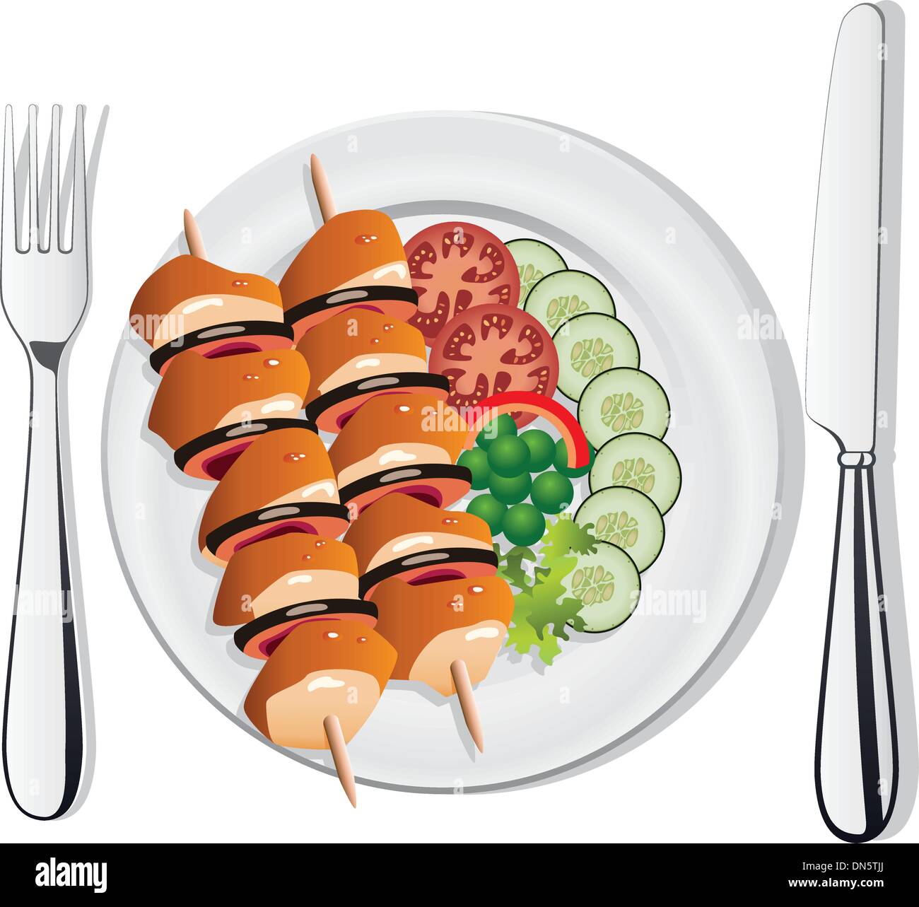 White chicken on green Stock Vector Images - Alamy