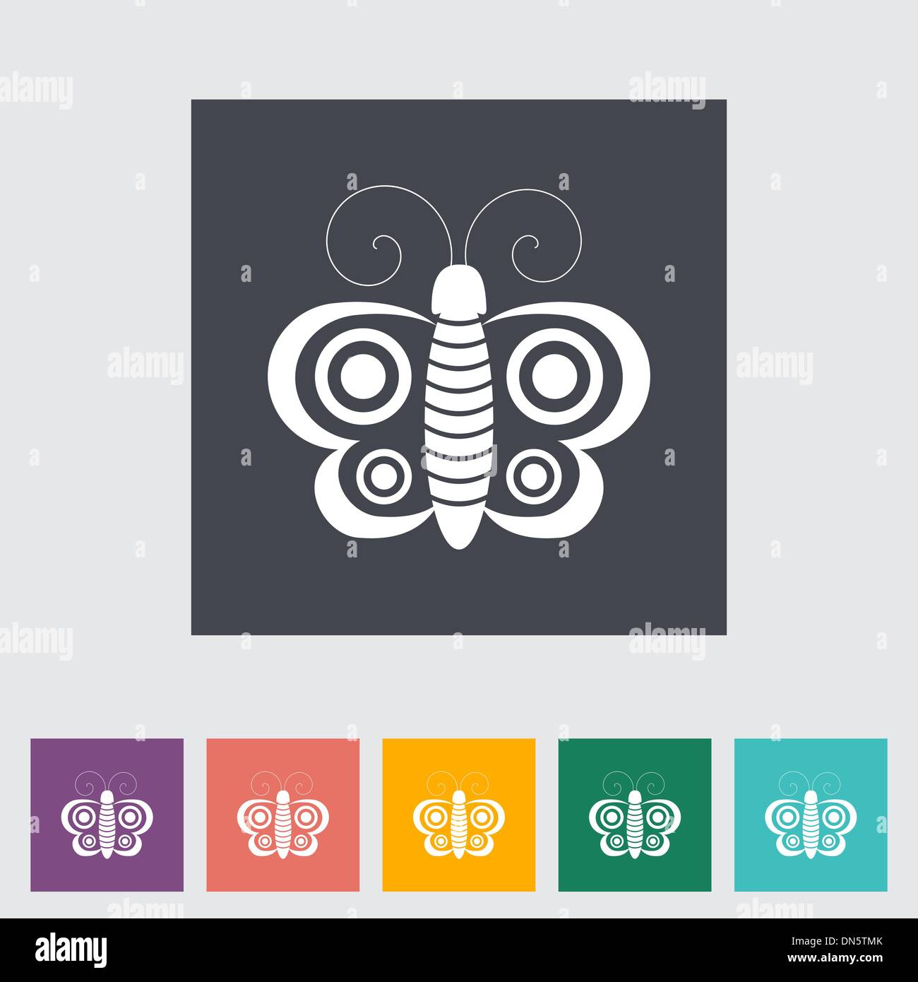 Butterfly flat single icon Stock Vector Image & Art - Alamy