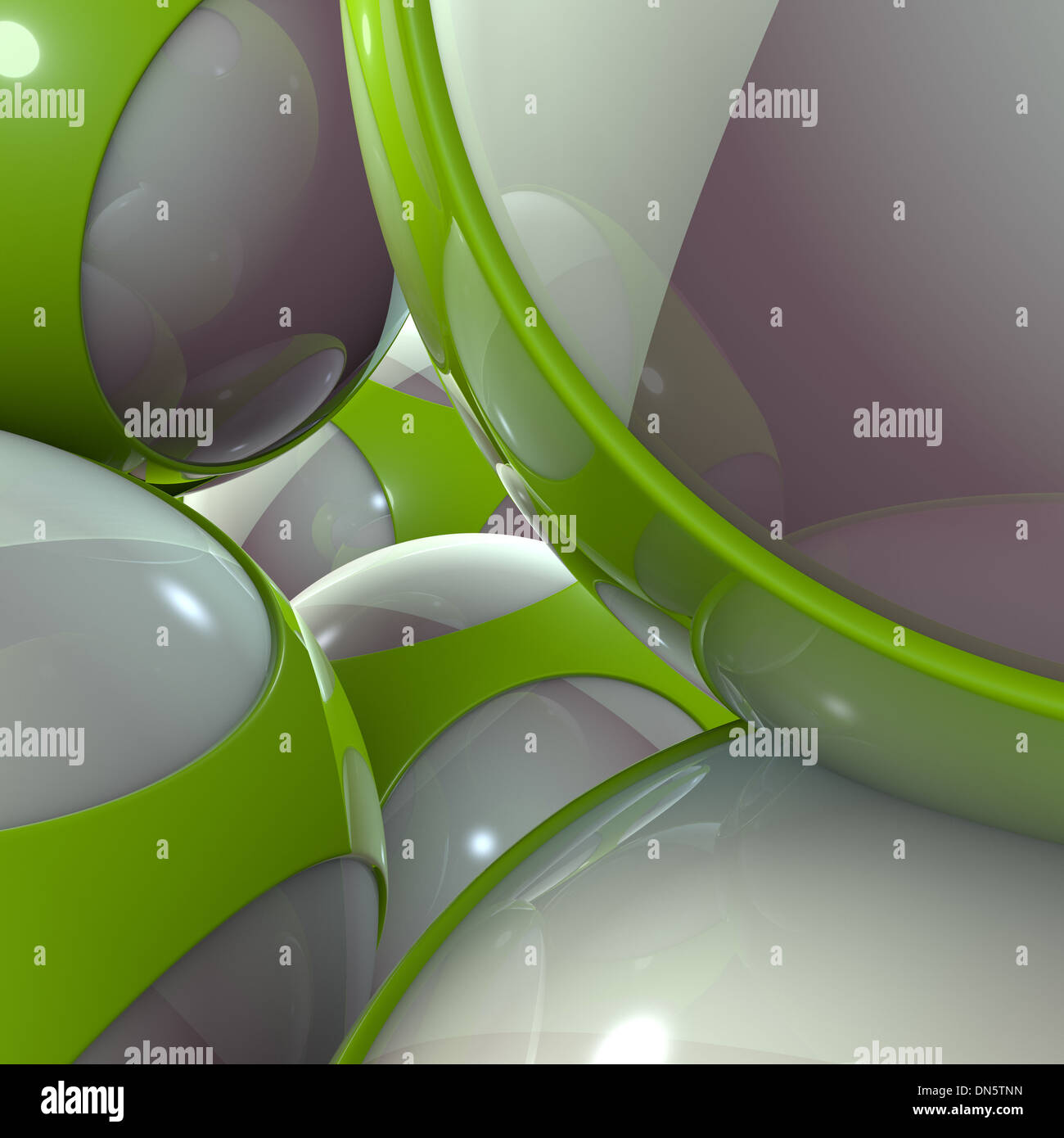 close view of 3d green alien techno object balls Stock Photo - Alamy