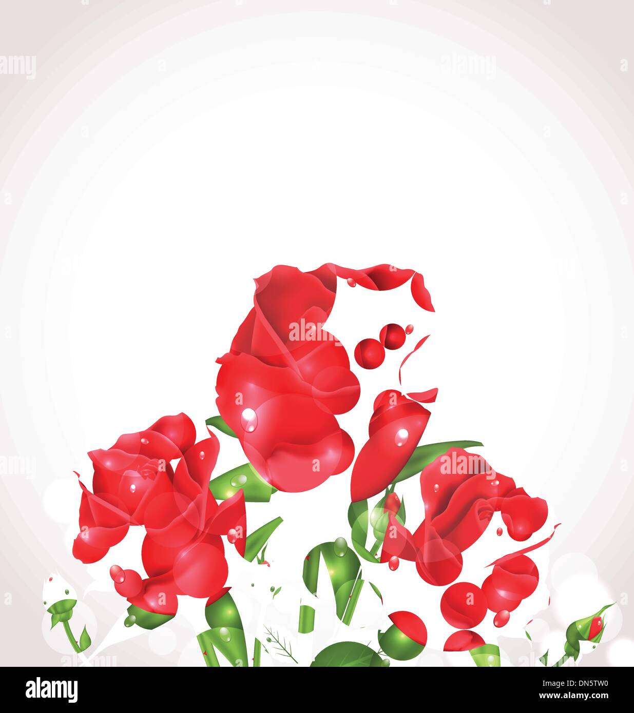 Three red roses Stock Vector Images - Alamy