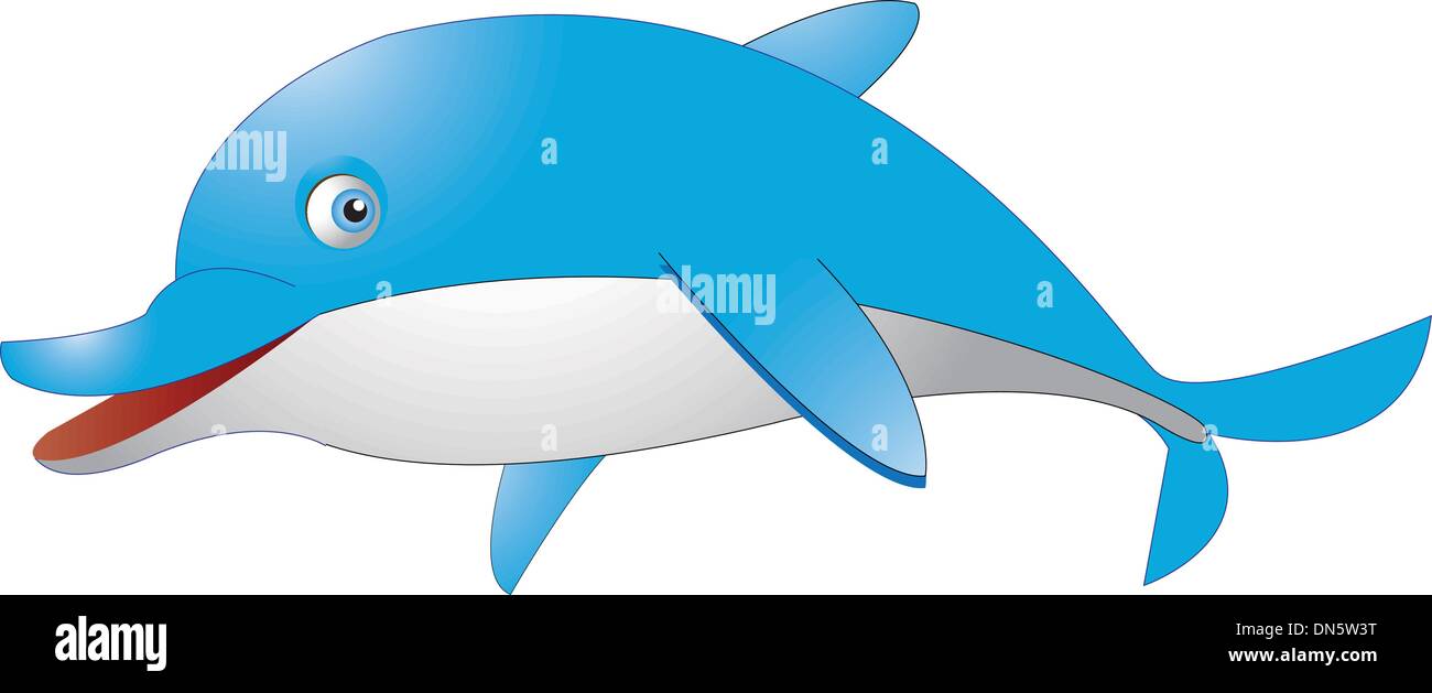 illustration of a blue dolphin Stock Vector Image & Art - Alamy