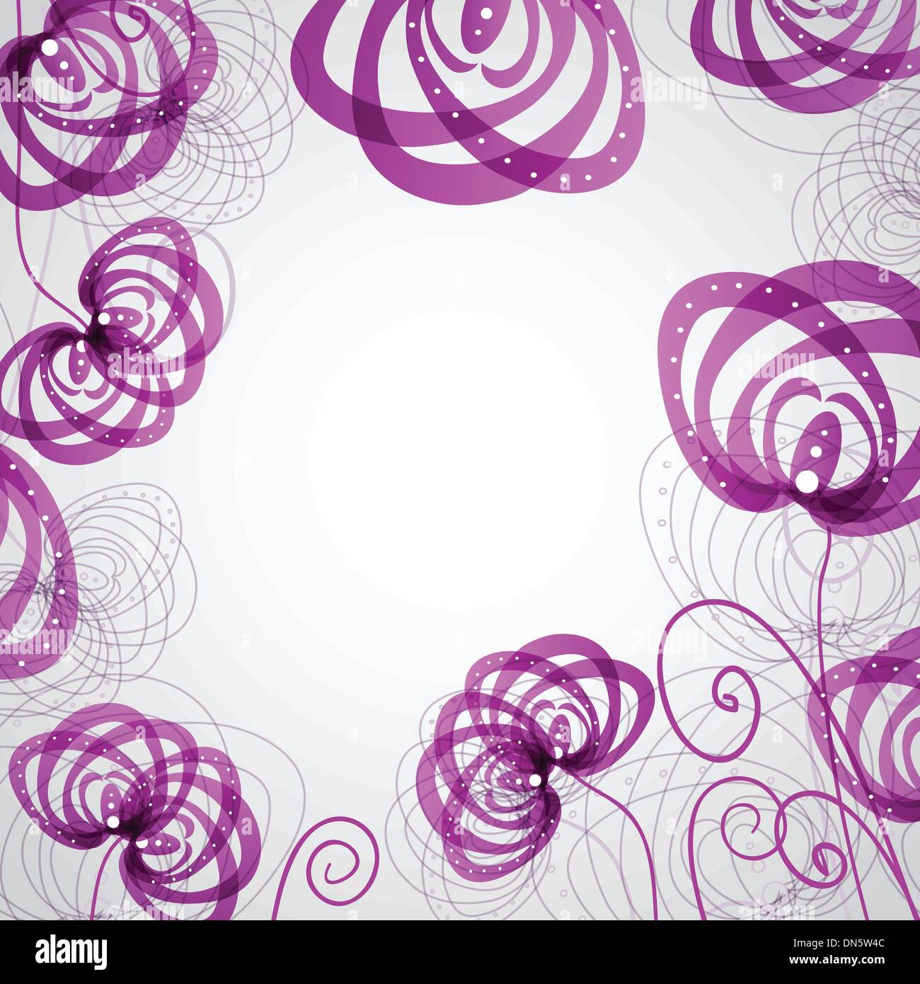 Blue flowers violet green Stock Vector Images - Alamy