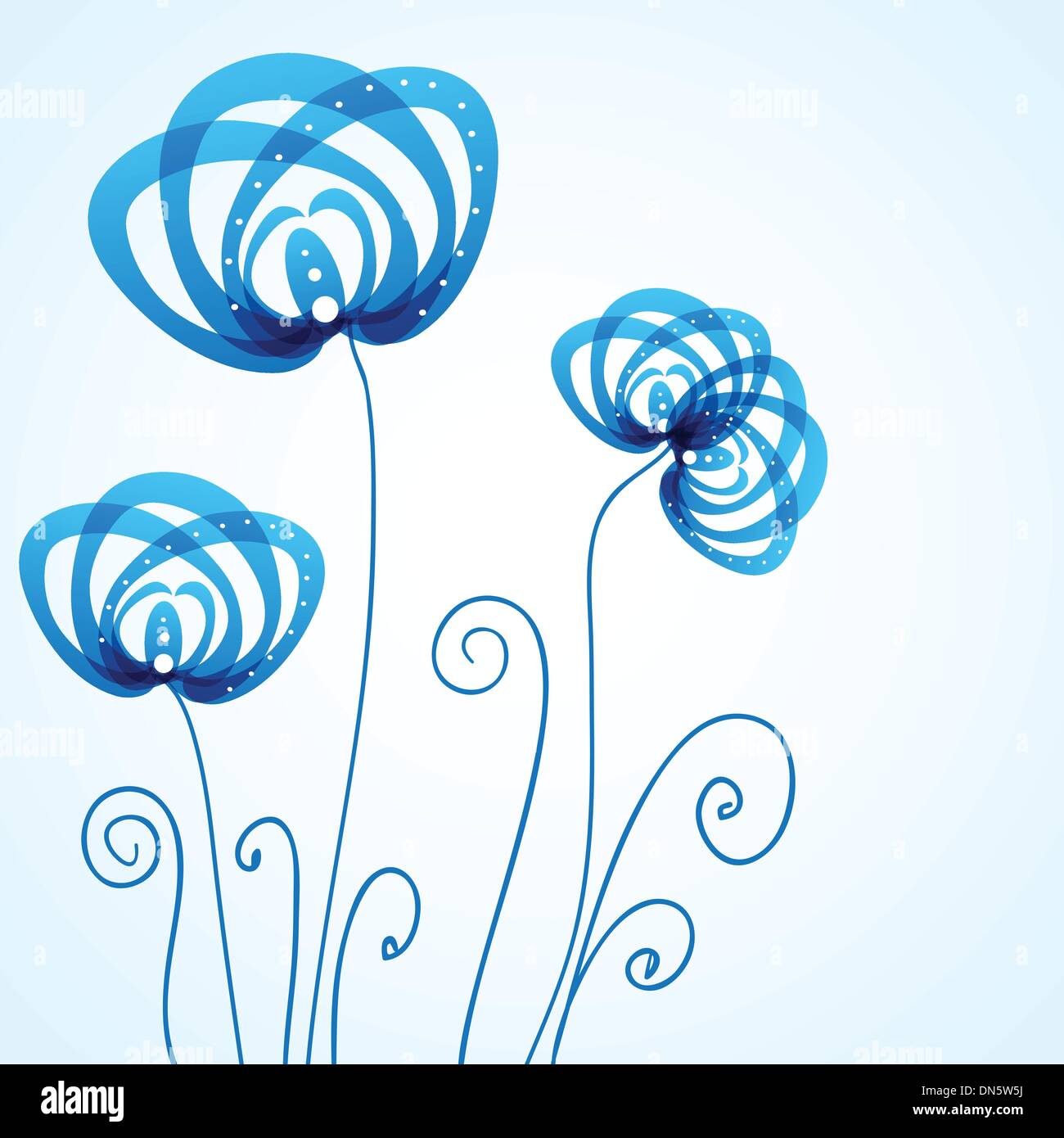 Blue floral background with abstract flowers Stock Vector Image & Art ...