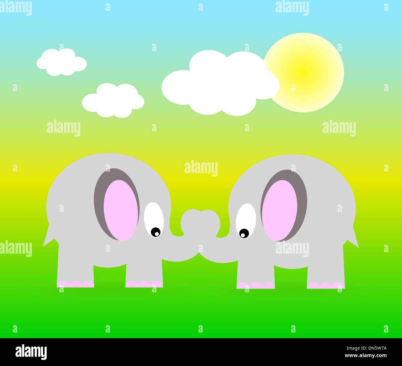 two vector elephants Stock Vector Image & Art - Alamy