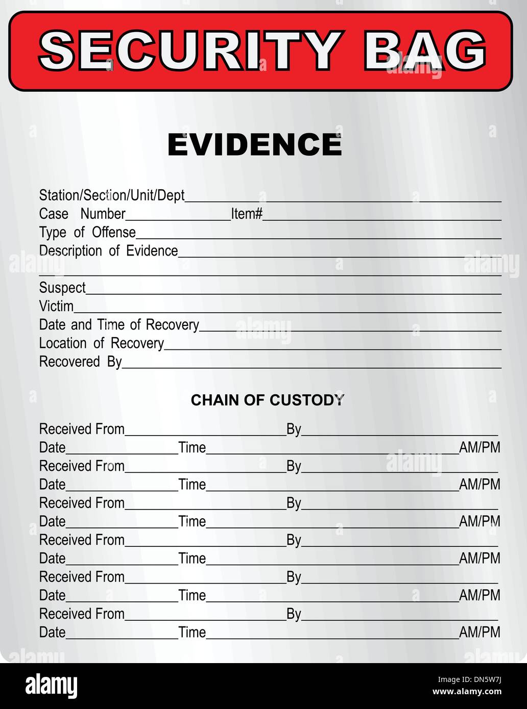 Evidence bag white background Stock Vector Images - Alamy