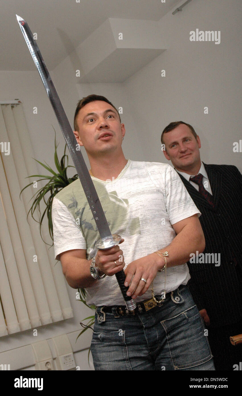 Famous russian boxer Konstantin Tszyu with a Samurai sword.(Credit ...
