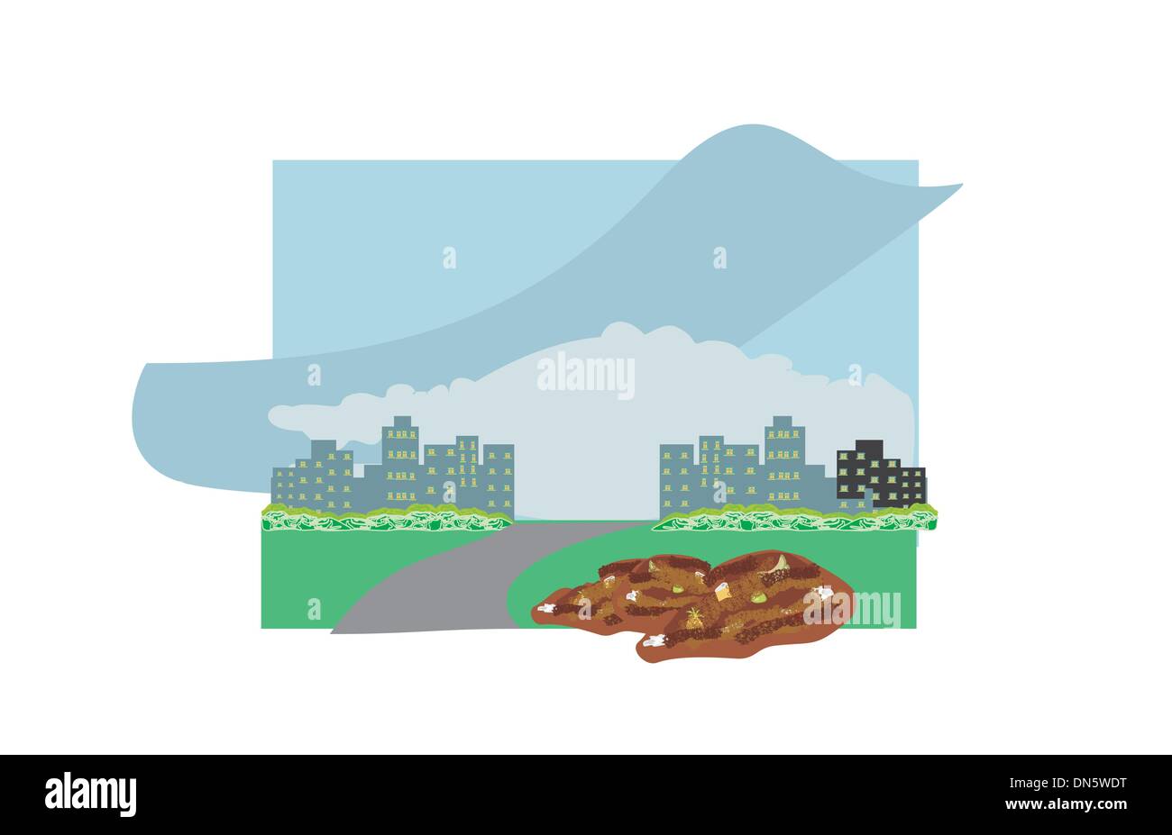 Fence on road Stock Vector Images - Alamy