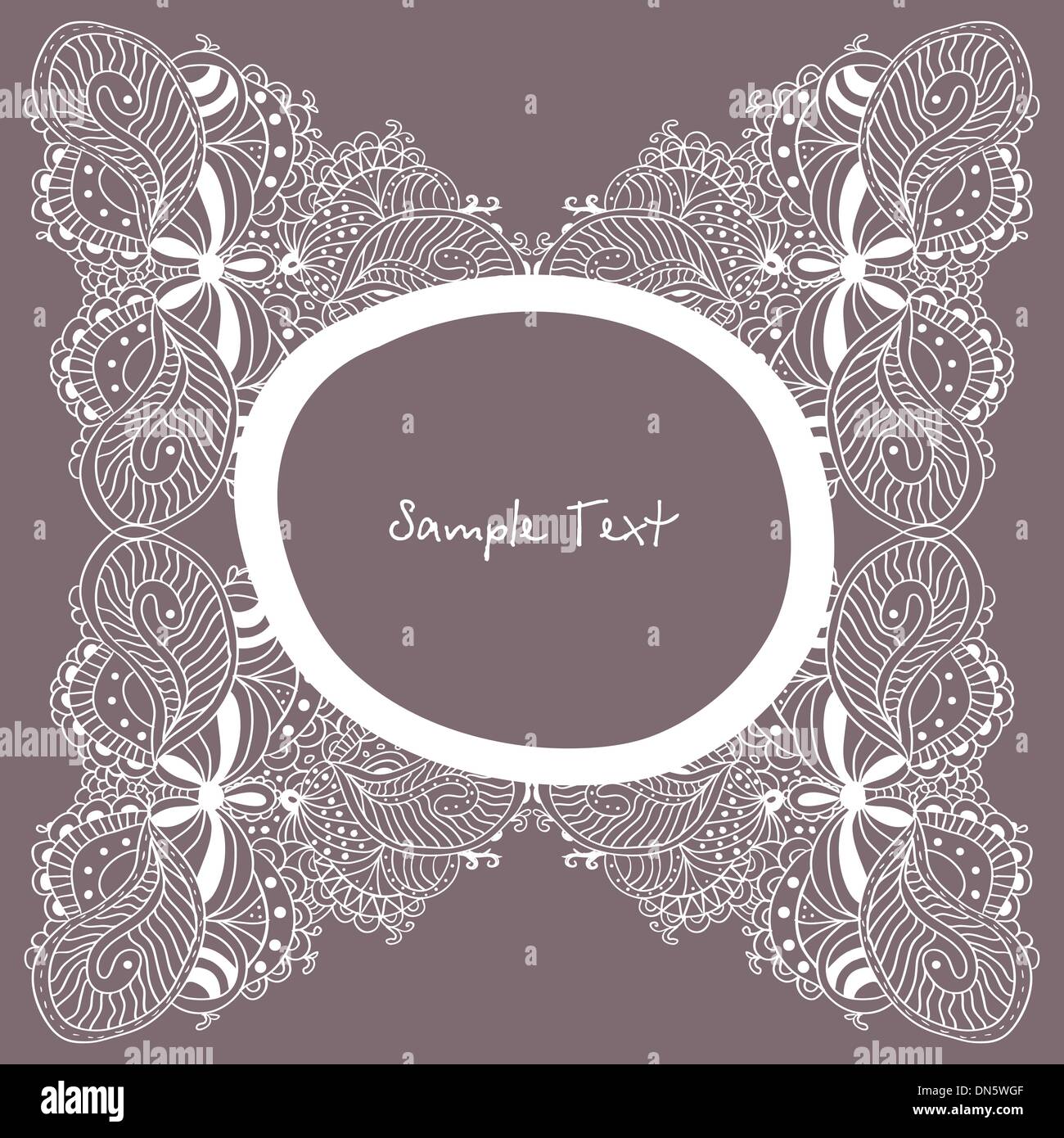 Vintage doodle lace frame Stock Vector Image & Art - Alamy
