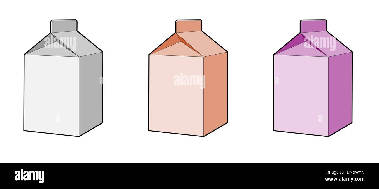 Milk container and empty Stock Vector Images - Alamy