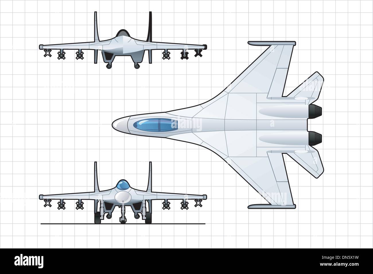 Fighter jet front view Stock Vector Images - Alamy