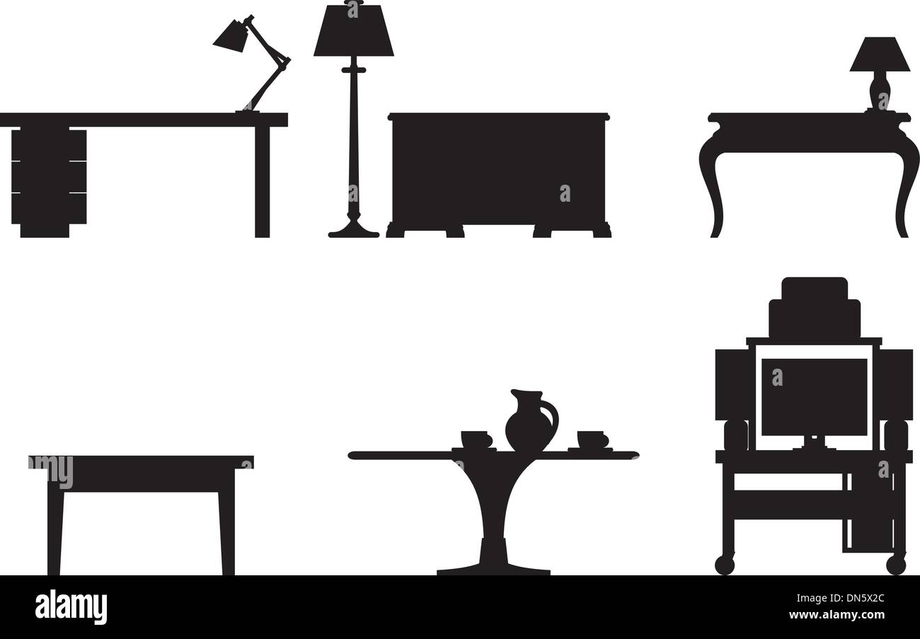 White wooden tables Stock Vector Images - Alamy