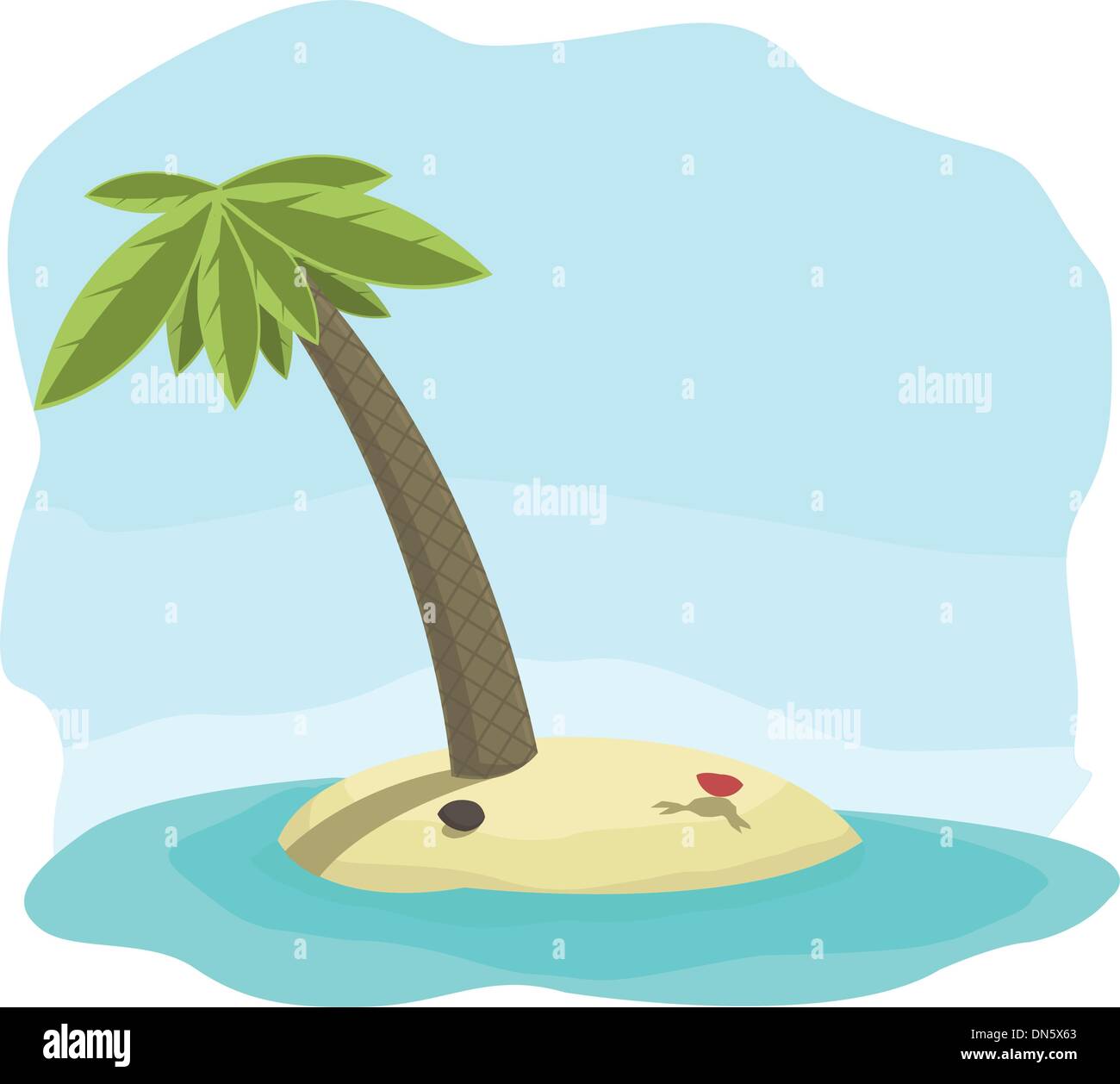 Vector illustration of tropical island with signboard Stock Vector ...
