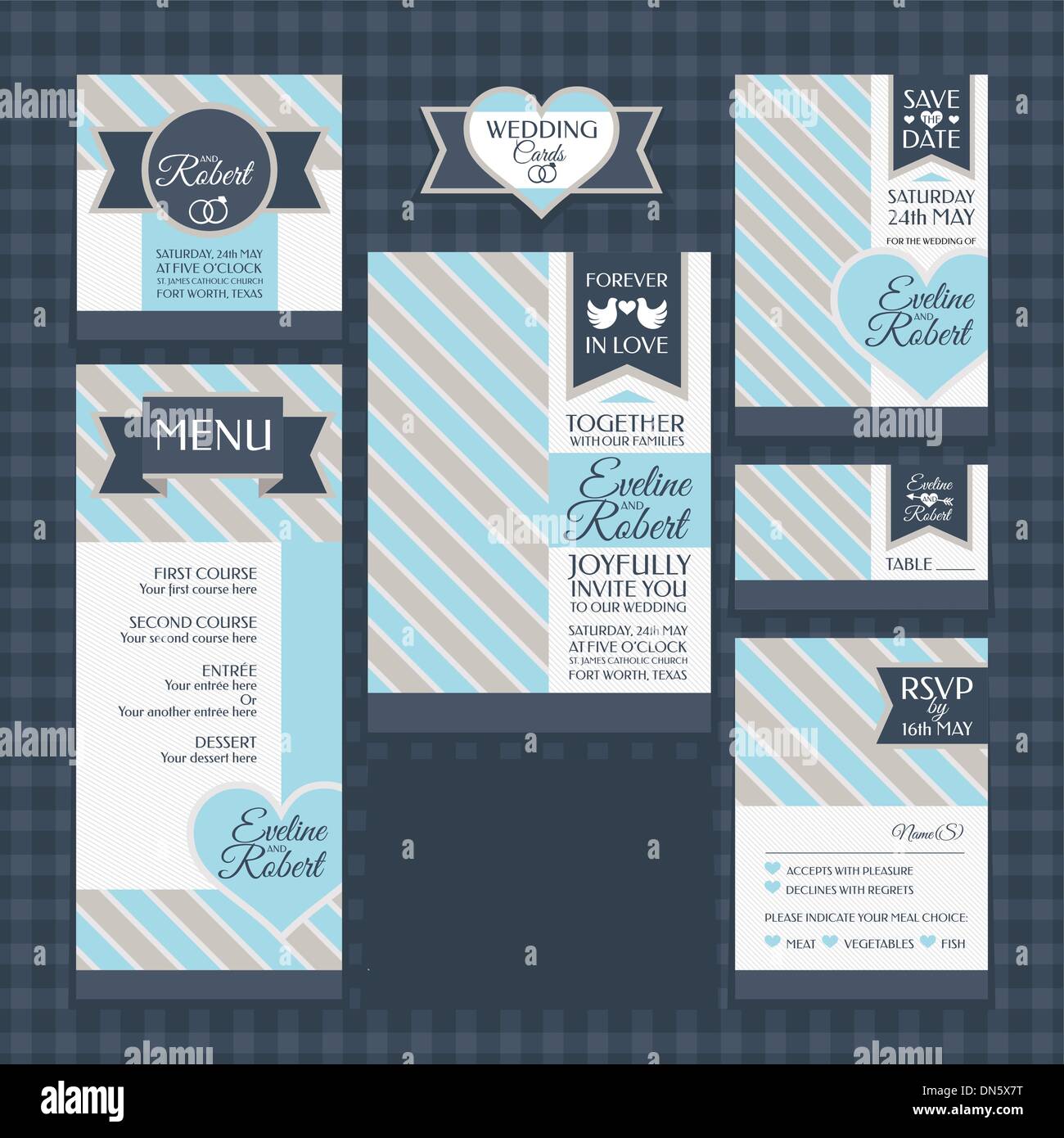 set of classic wedding cards Stock Vector Image & Art - Alamy