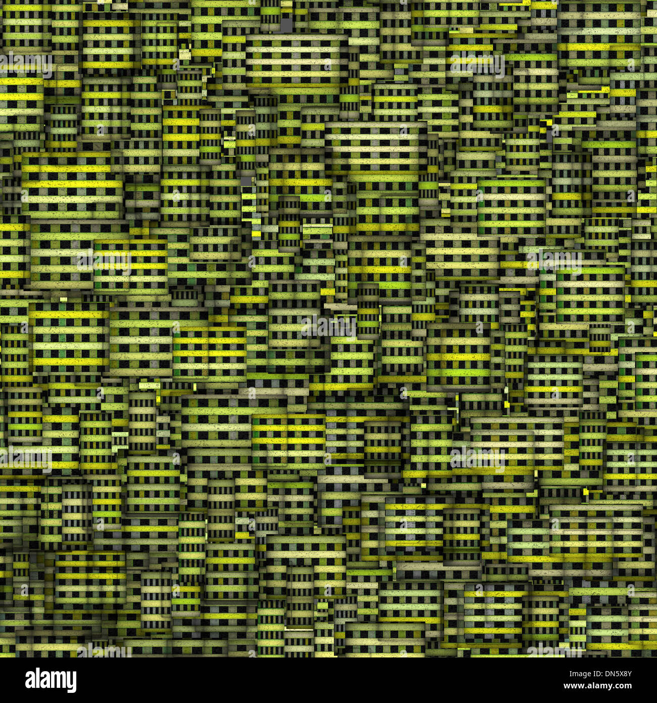 mosaic tile fragmented backdrop in green yellow Stock Photo - Alamy
