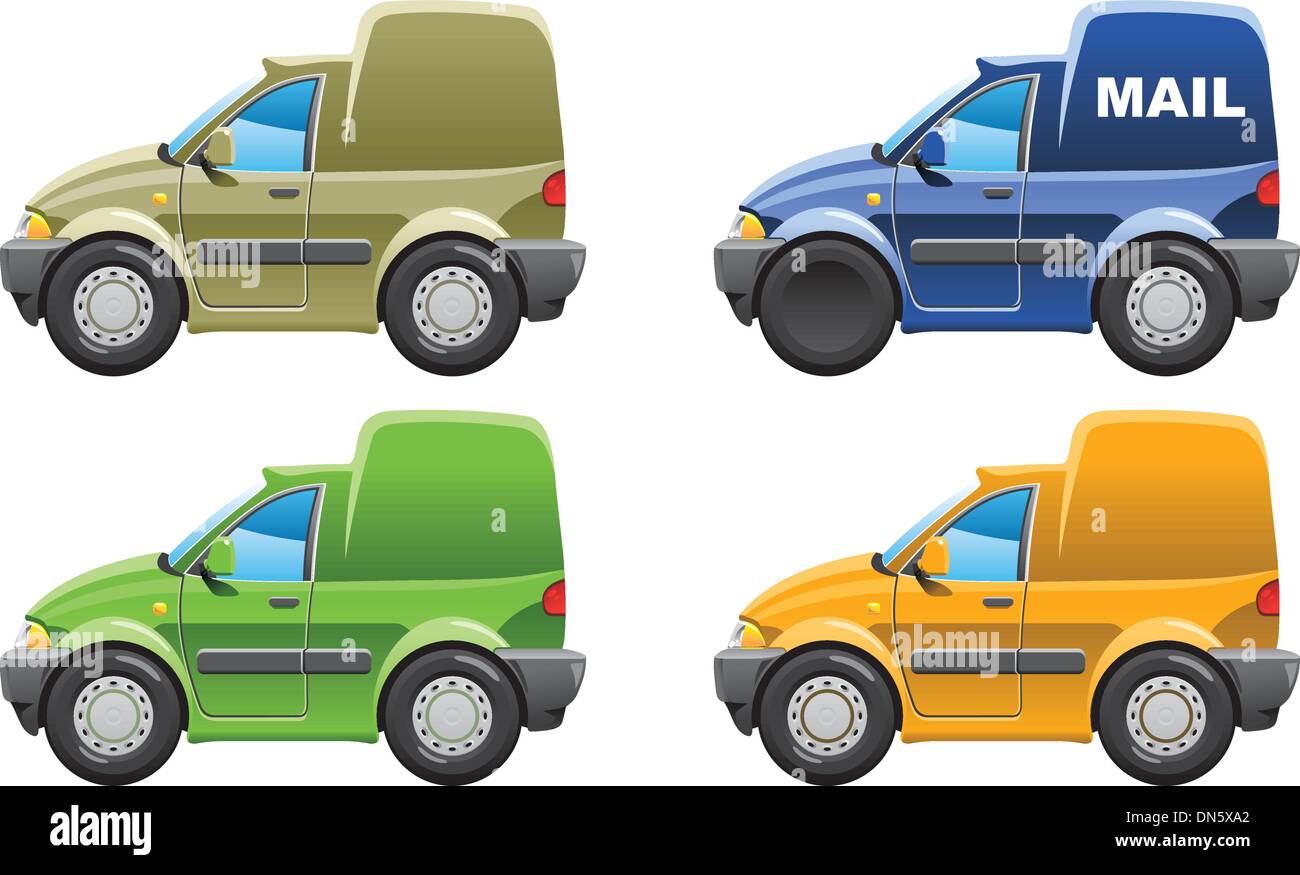 Yellow mail van hi-res stock photography and images - Alamy