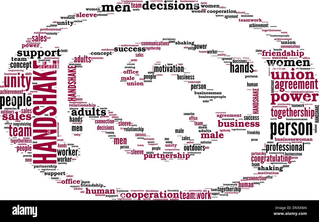 handshake symbol vector word cloud illustration Stock Vector Image ...