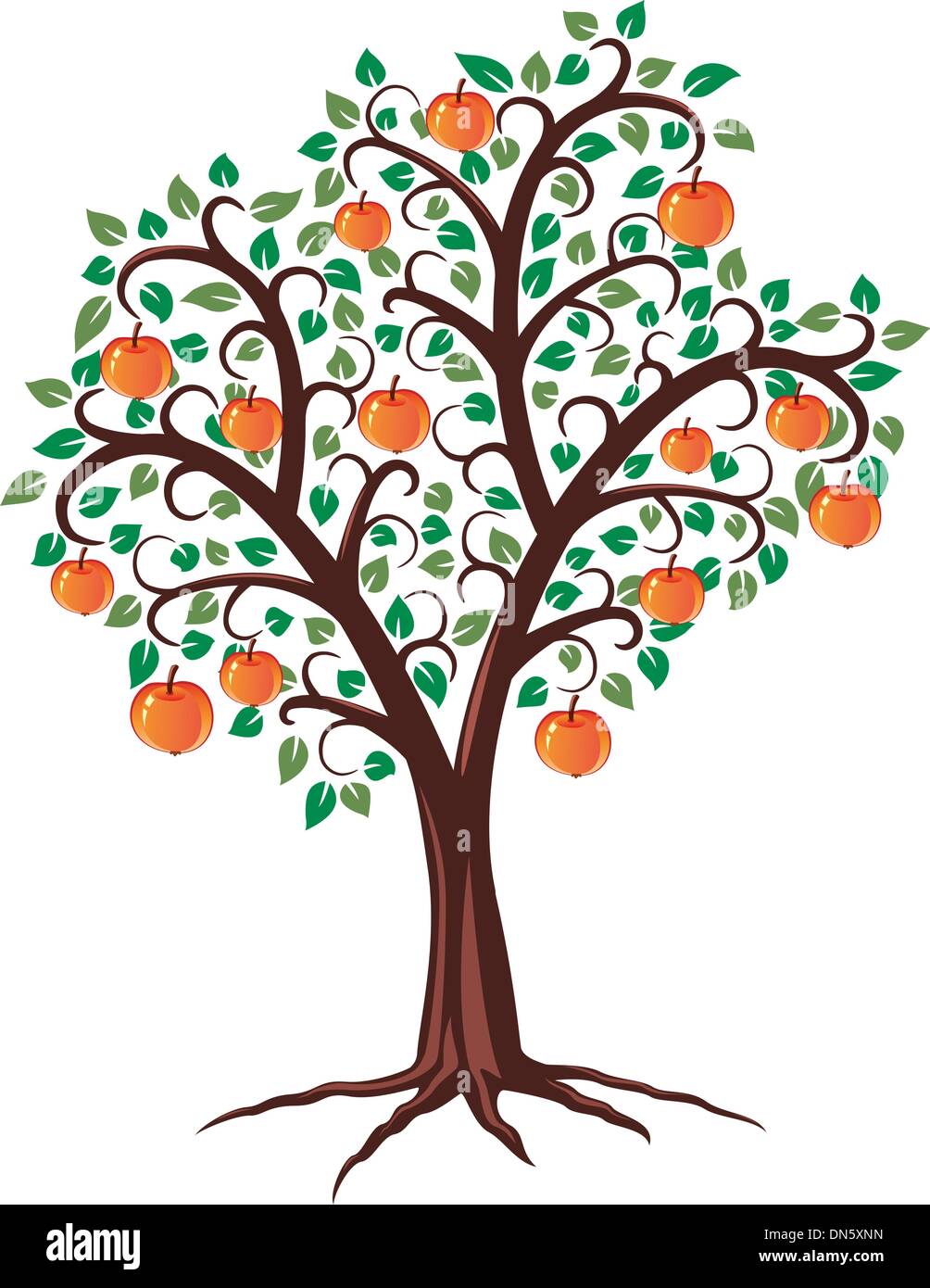 Beautiful apple tree branch Stock Vector Images - Alamy