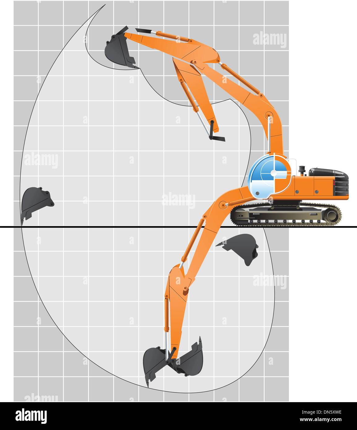 Outline of excavator hi-res stock photography and images - Alamy