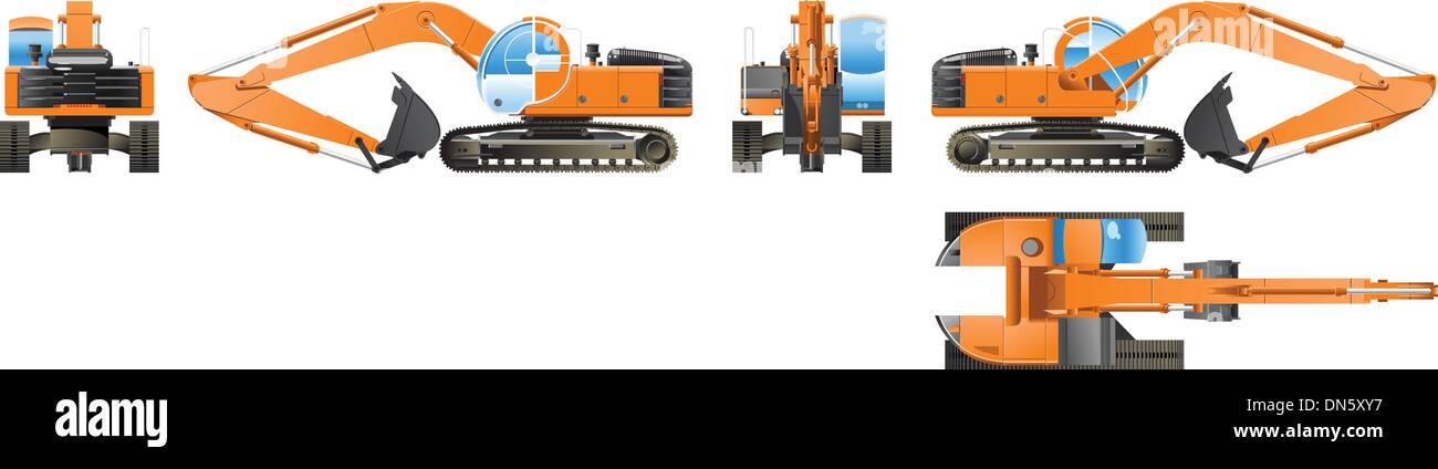 Excavator from above Stock Vector Images - Alamy