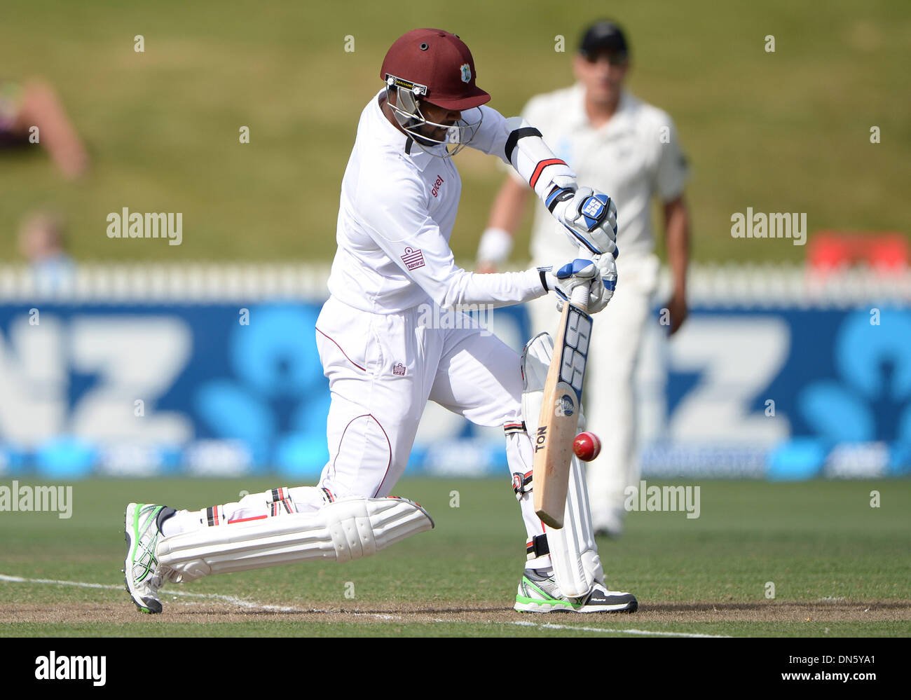 Hamilton, New Zealand. 19th Dec, 2013. Denesh Ramdin batting during his ...