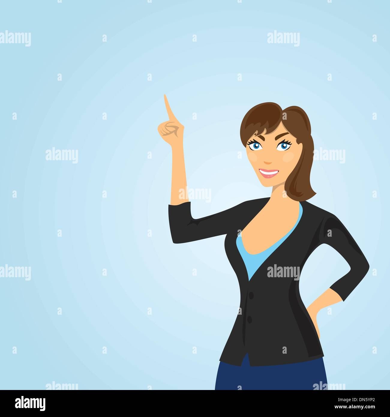 Woman points out Stock Vector Images - Alamy