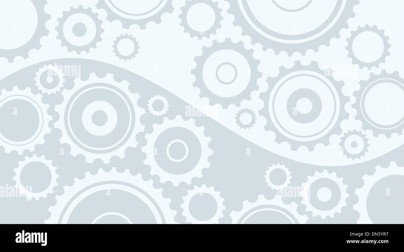 Horizontal abstract light gray background in technical style with gear ...