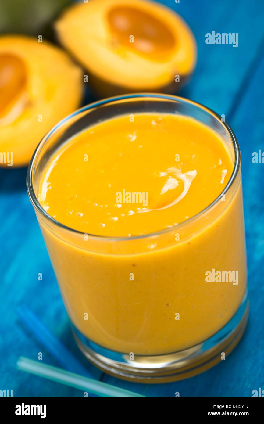 Milkshake made of the Peruvian fruit called lucuma (lat. Pouteria ...