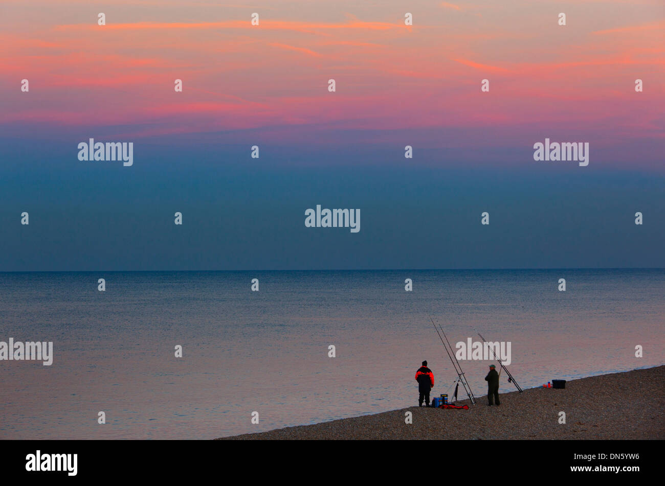 Fishing on Salthouse Beach Norfolk UK Stock Photo - Alamy