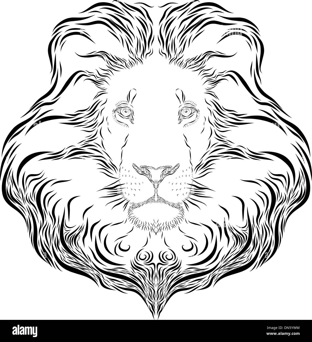 Lion icon vector vectors Black and White Stock Photos & Images - Alamy
