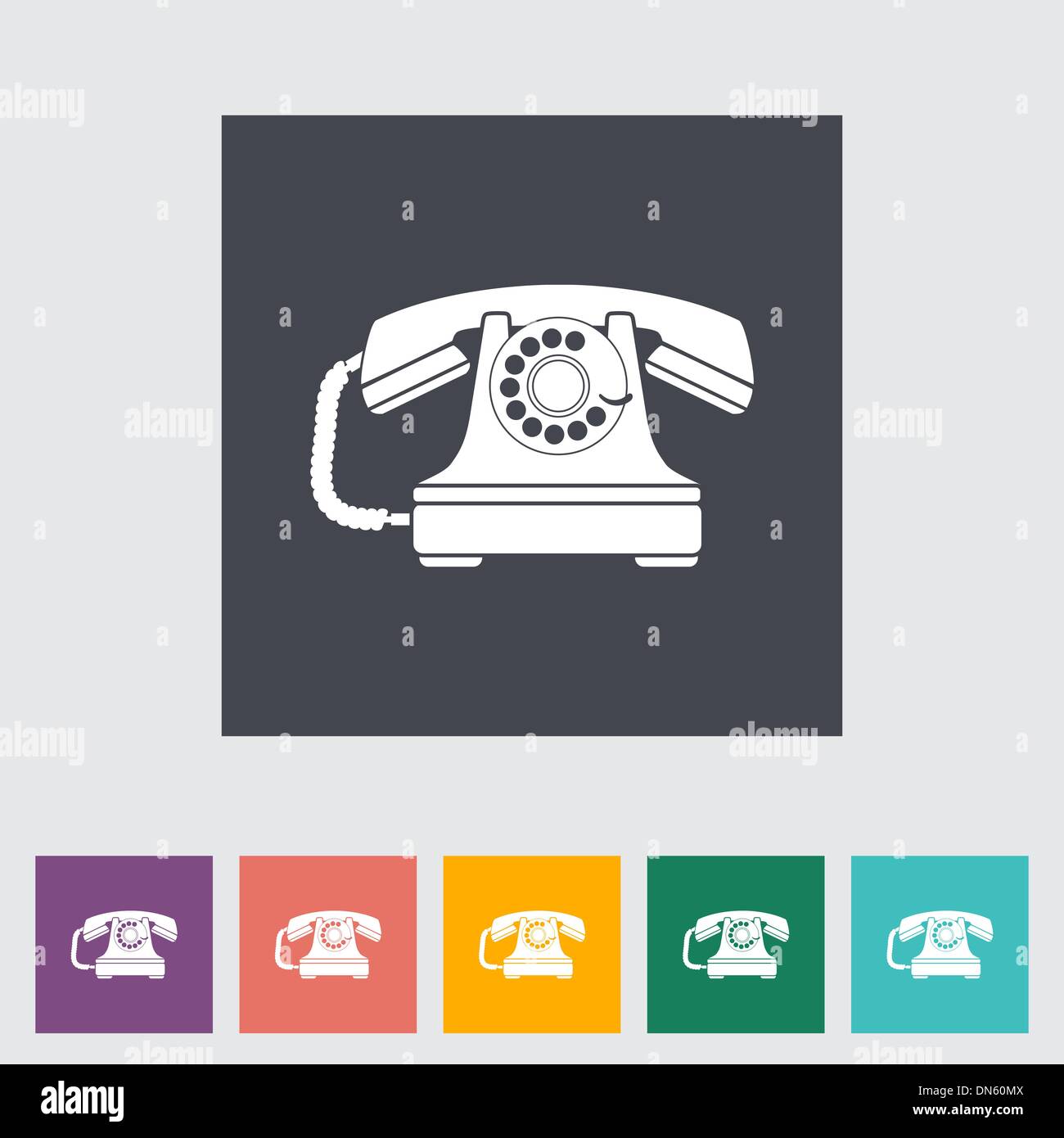 Old phone icon flat hi-res stock photography and images - Alamy