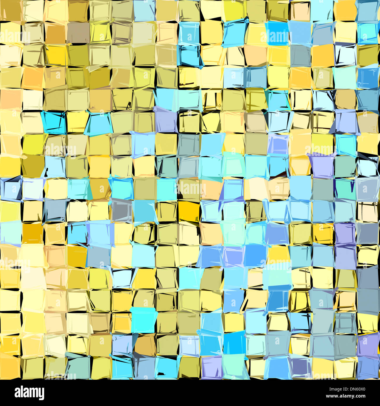abstract fragmented pattern in blue yellow Stock Photo - Alamy