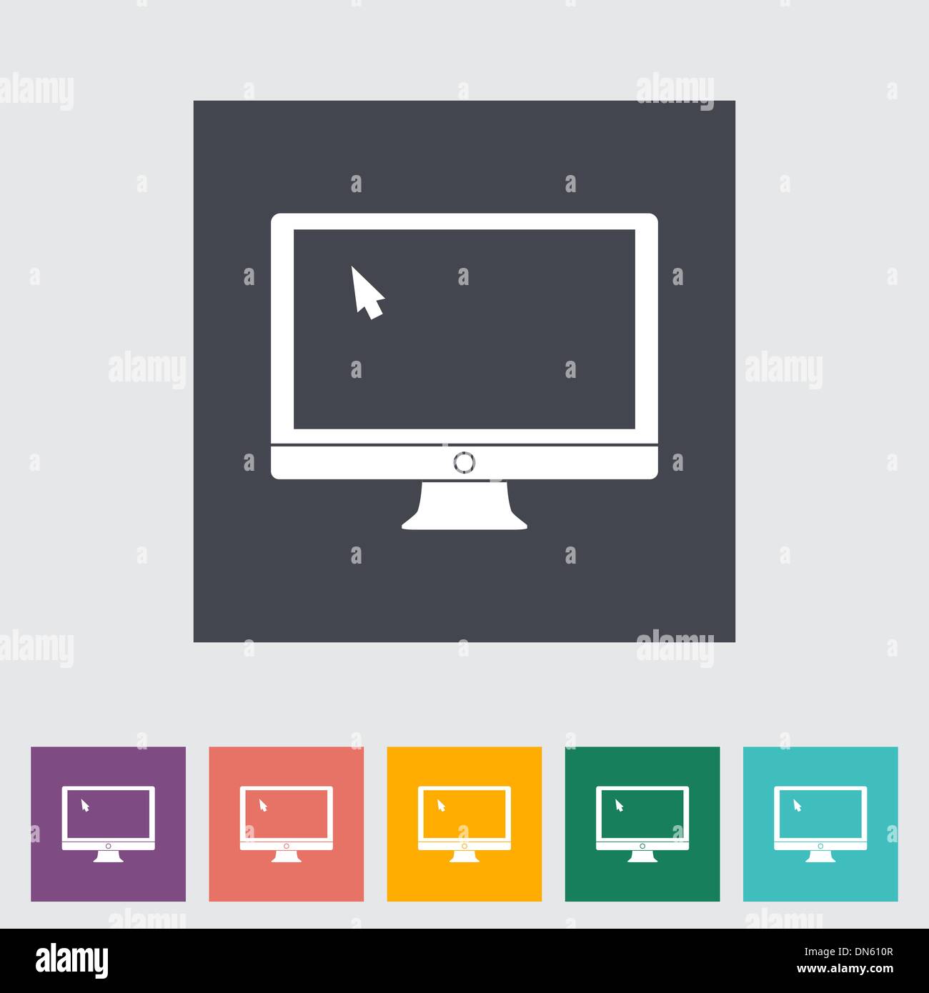 Monitor flat icon Stock Vector Image & Art - Alamy