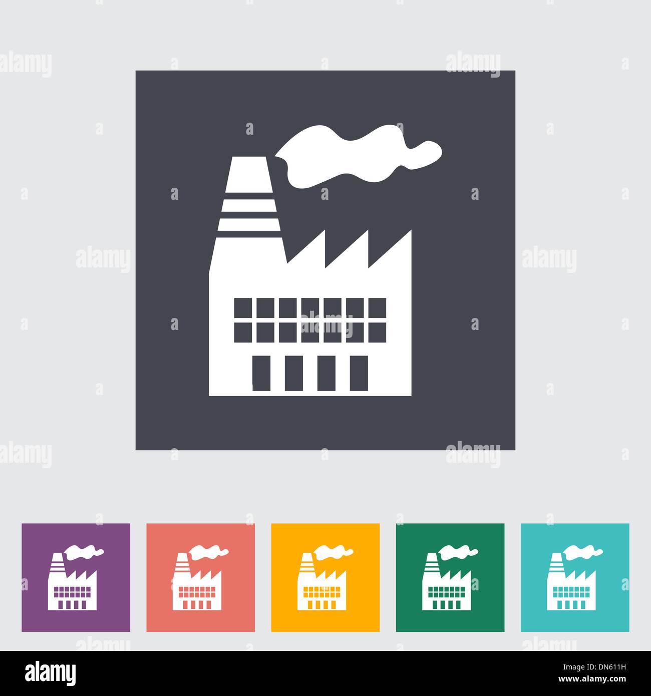 Factory environmental pollution black icon Stock Vector Images - Alamy