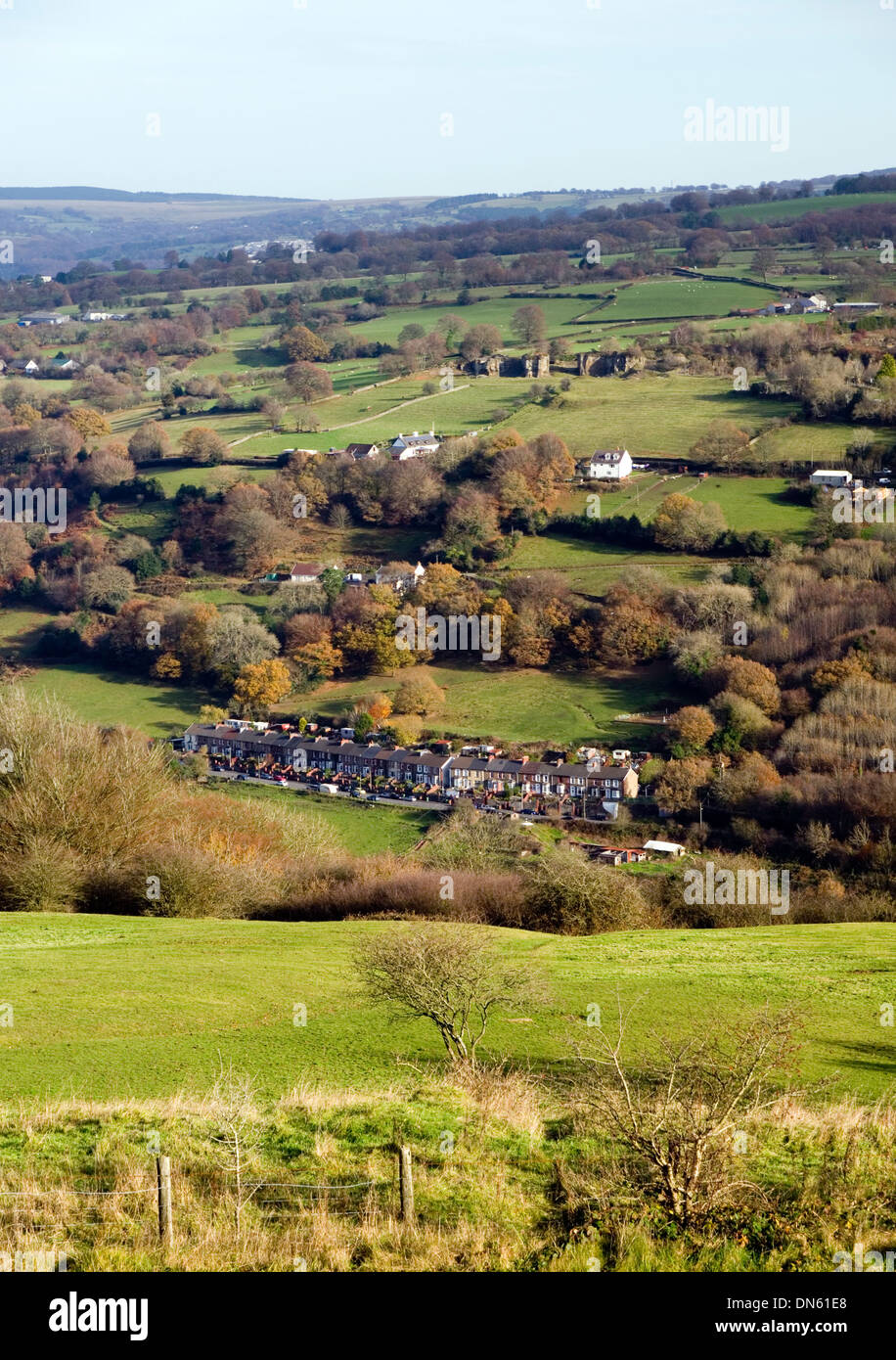 View from the Rhymney Valley Ridgway Footpath looking towards ...