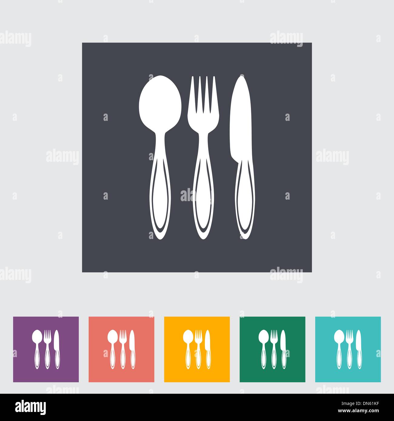 Spoon Fork And Knife Stock Vector Images - Alamy
