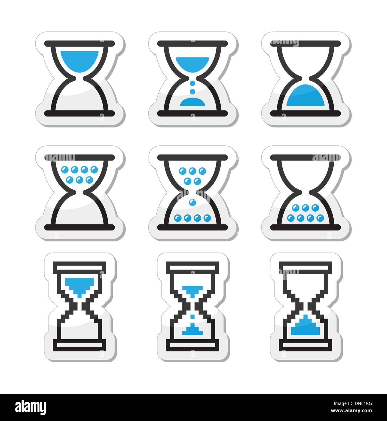Hourglass, sandglass vector icon set Stock Vector Image & Art - Alamy