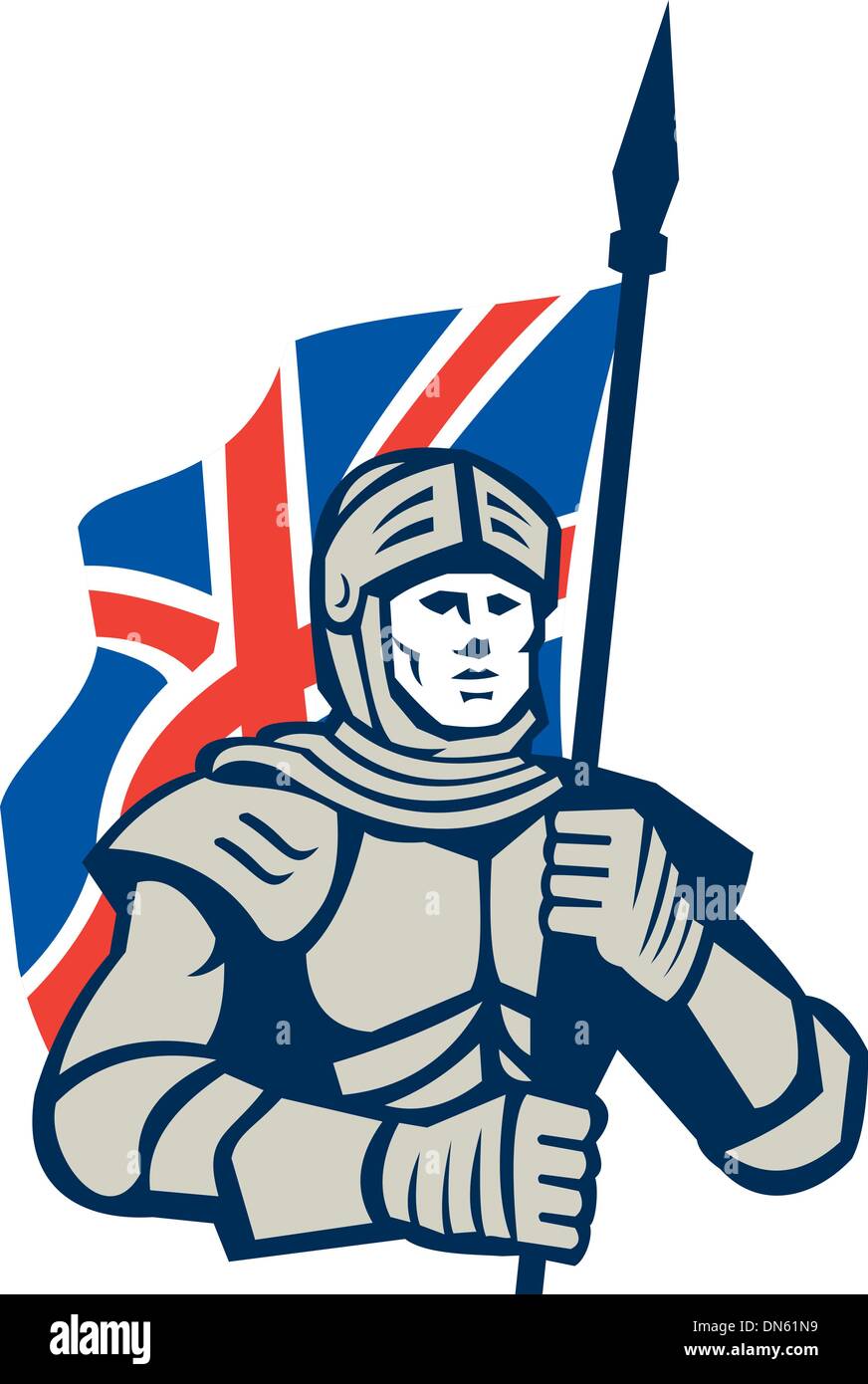 Knight British Flag Retro Stock Vector Image & Art - Alamy