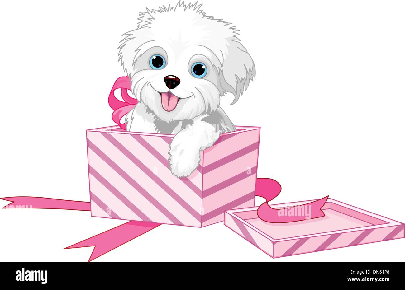Dog in box Stock Vector Image & Art - Alamy