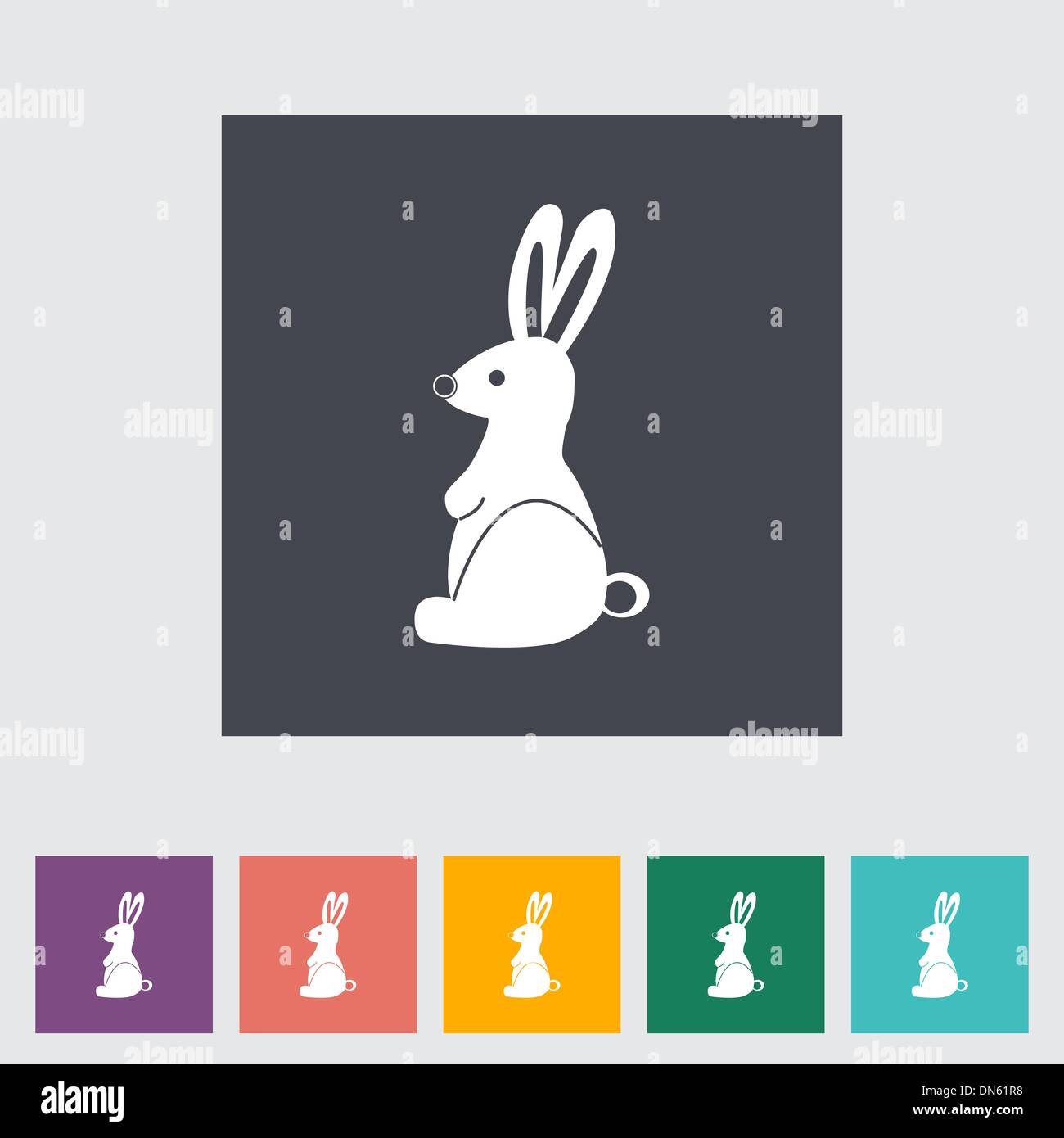 Rabbit single flat icon Stock Vector Image & Art - Alamy