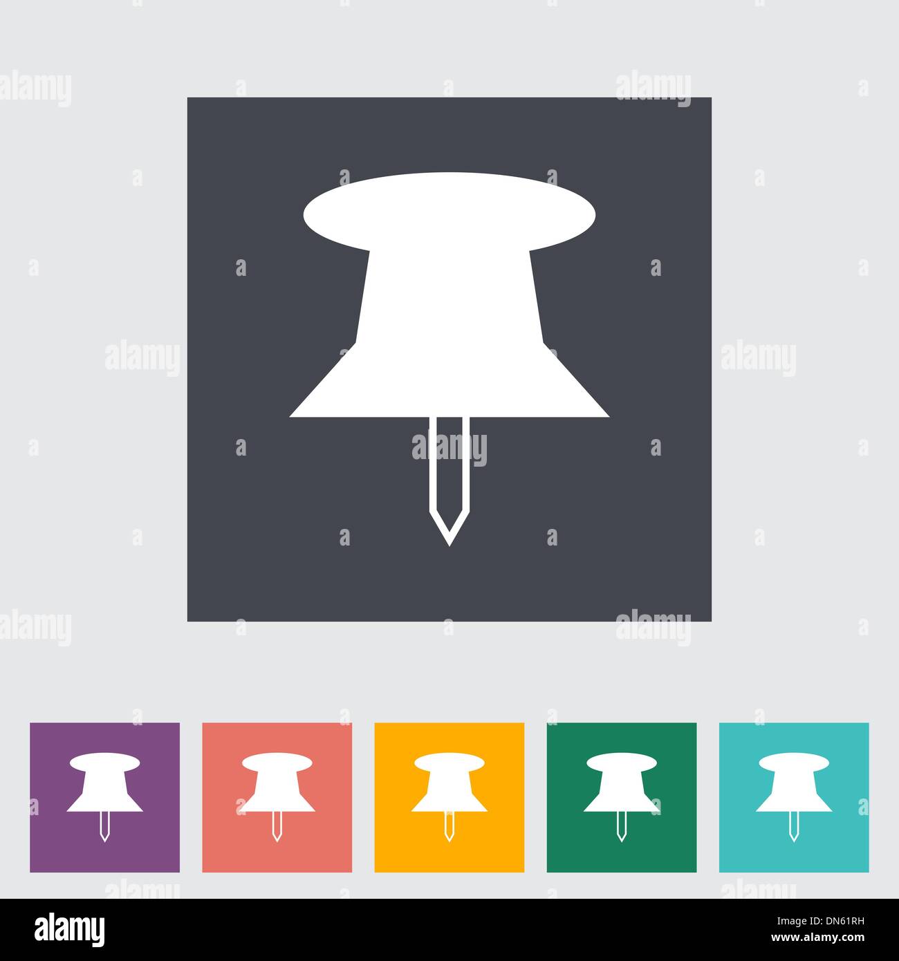 Push pin flat icon Stock Vector Image & Art - Alamy