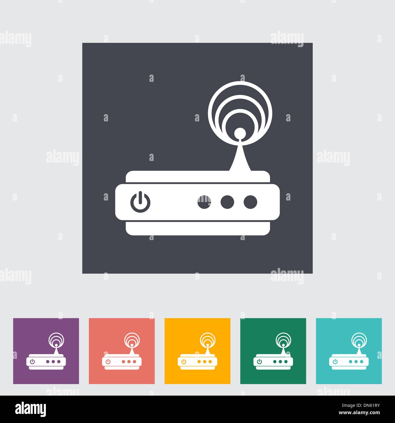 Router single flat icon Stock Vector Image & Art - Alamy