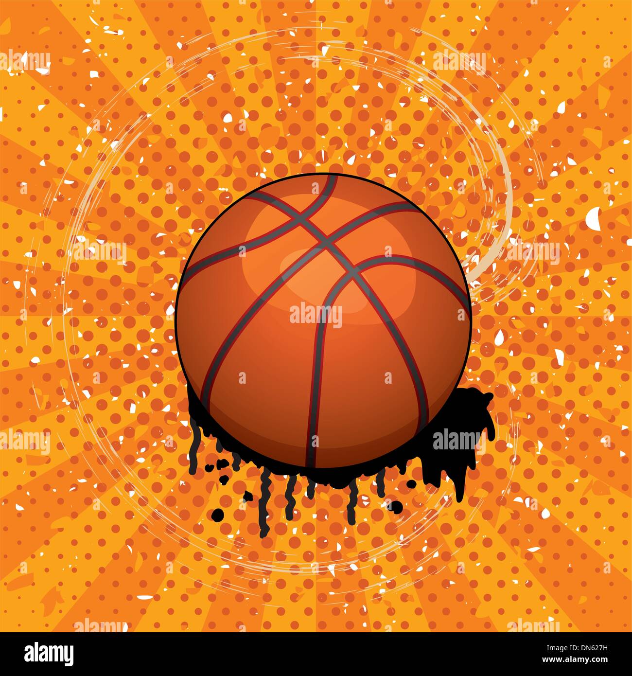vector grunge illustration of basket ball Stock Vector Image & Art - Alamy