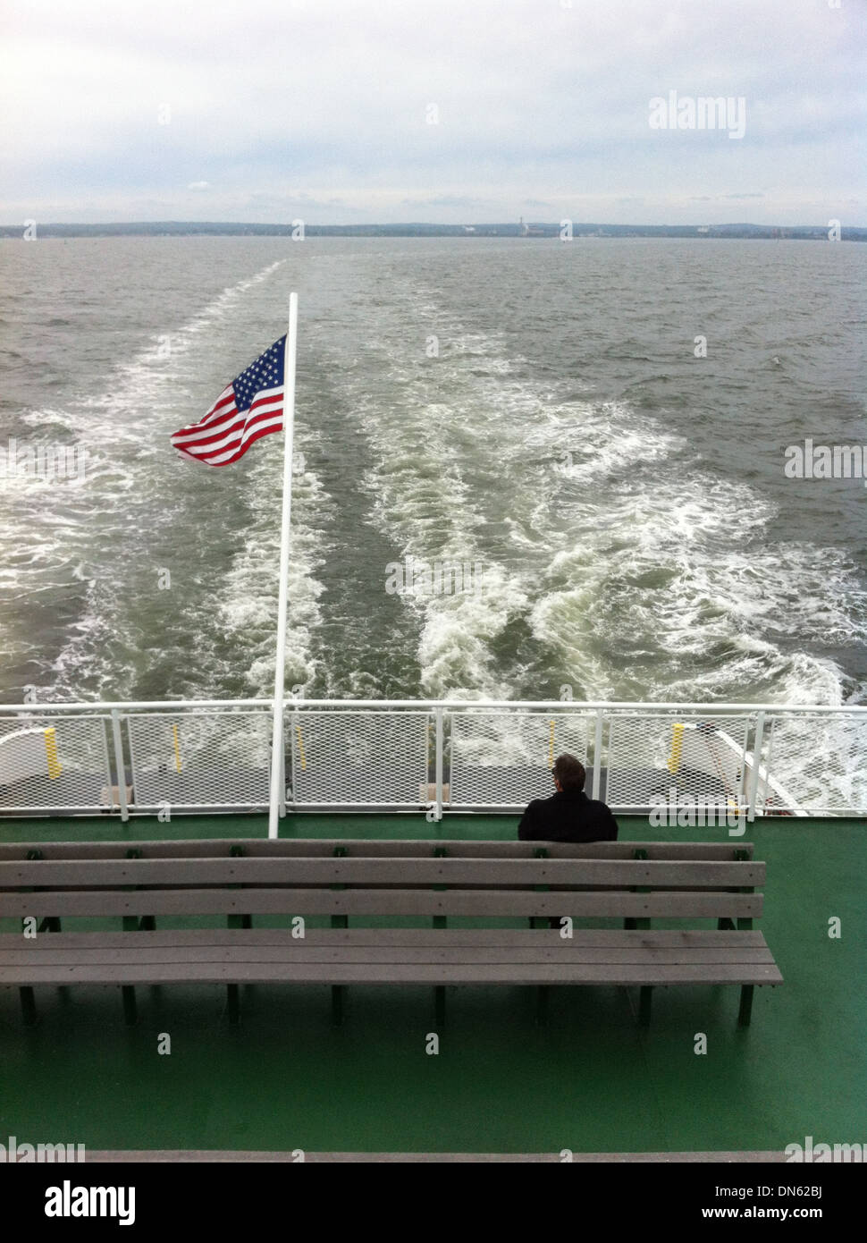 American flag on ferry deck Stock Photo - Alamy